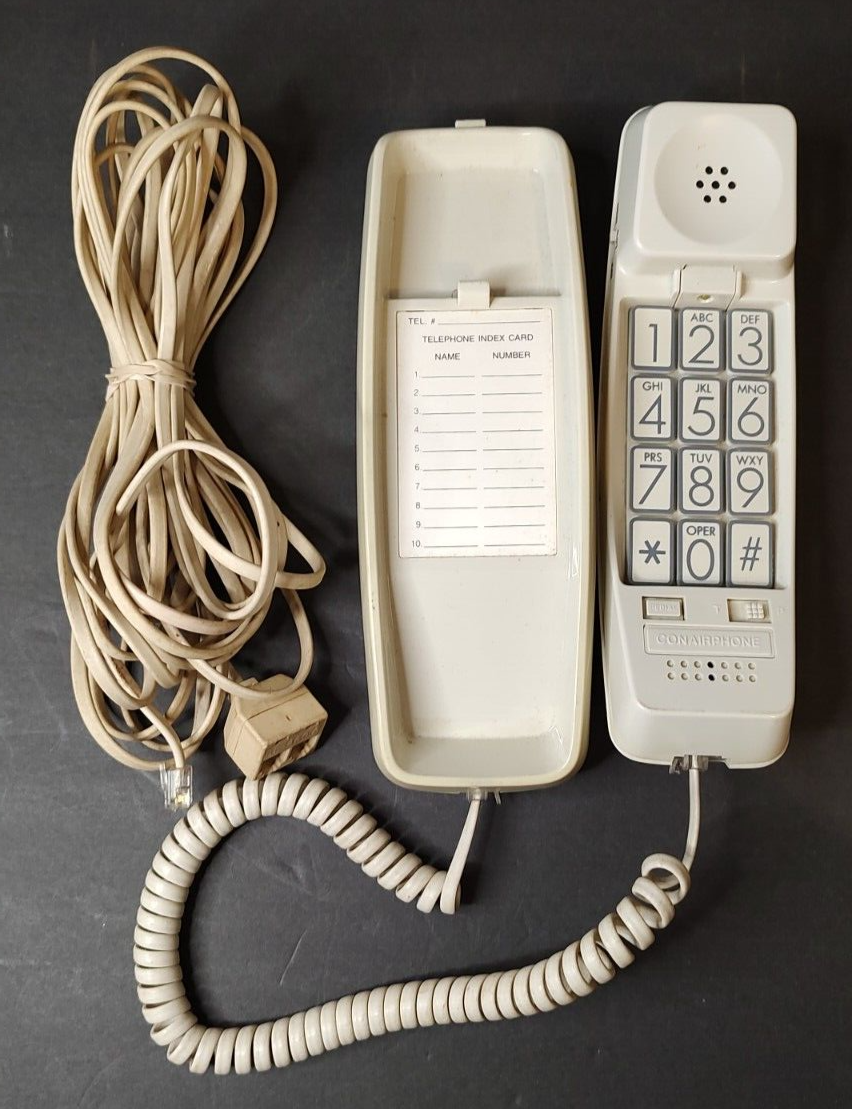 Conair Phone PR5001 Beige Big Button Corded Telephone with 2 cords | eBay