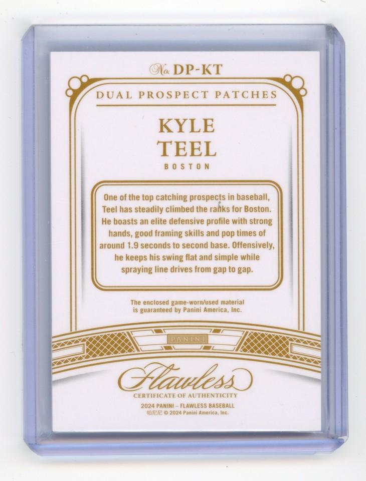 2024 Panini Flawless Kyle Teel Dual Prospect Patches 05/25 #DP-KT | eBay