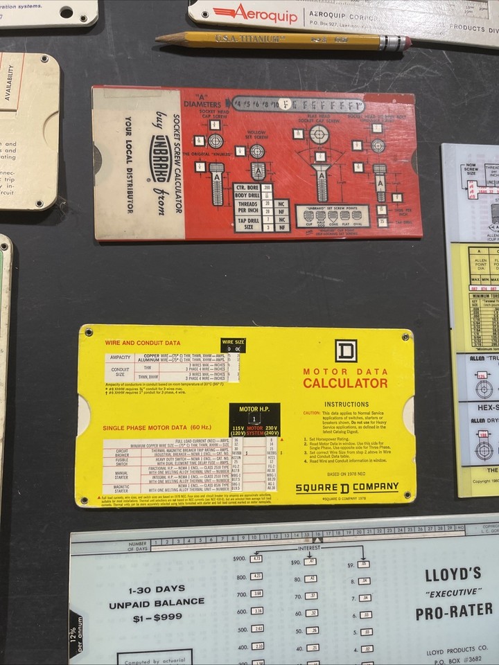 Lot Of 19 Slide Rule Calculator Tables Paperboard Engineering Air ...