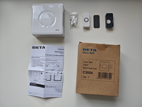 Deta C3504 Mains Voltage Door Chime with Built in Transformer White ...