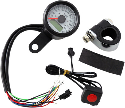 DRAG SPECIALTIES 77902W 1-7/8" Programmable Imperial Speedometer with Indicator | eBay