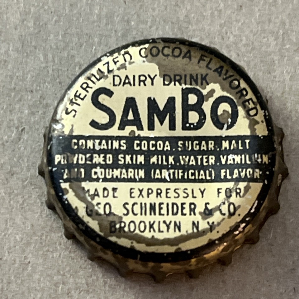 3 Sambo Brand Chocolate Soda Cork Lined Bottle Caps Brooklyn NY | eBay