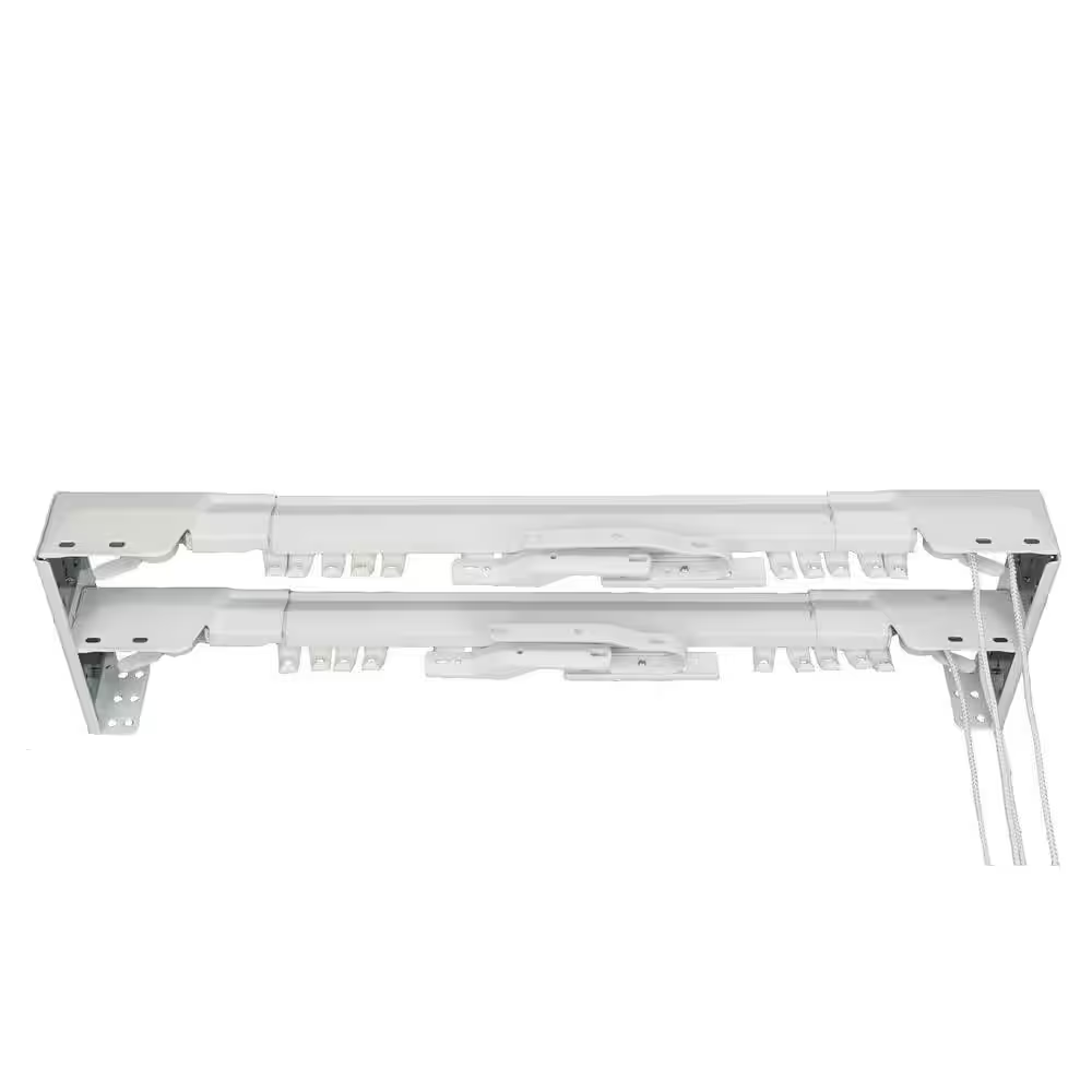 Traverse Curtain InStyleDesign White Heavy Duty Double Center Open