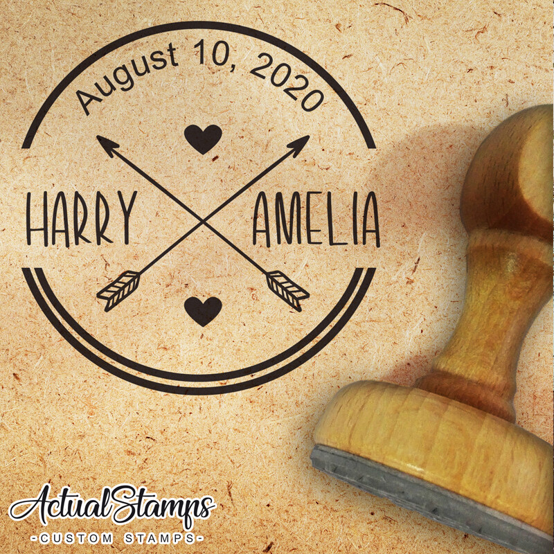 Rubber Stamp Monogram Wedding