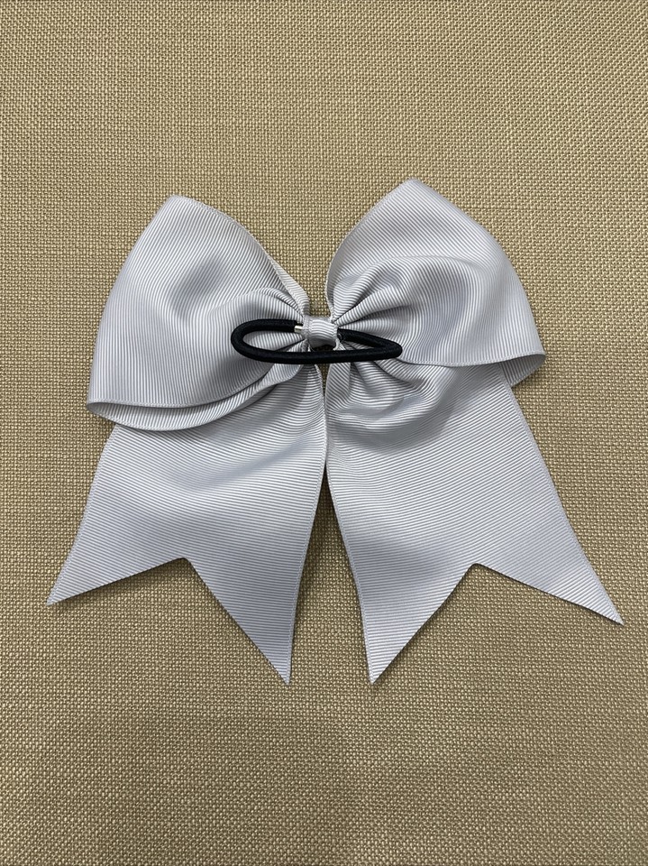 NEW "SILVER GRAY" Cheer Bow Pony Tail 3 Inch Ribbon Girls Hair Bows ...