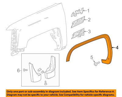 GM OEM 16-19 Sierra 1500 Fender Exterior Trim-Wheel Opng Mldg 23217178 ...