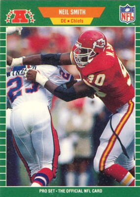 1989 PRO-SET Neil Smith RC CHIEFS BRONCOS CHARGERS Nebraska CORNHUSKERS ...