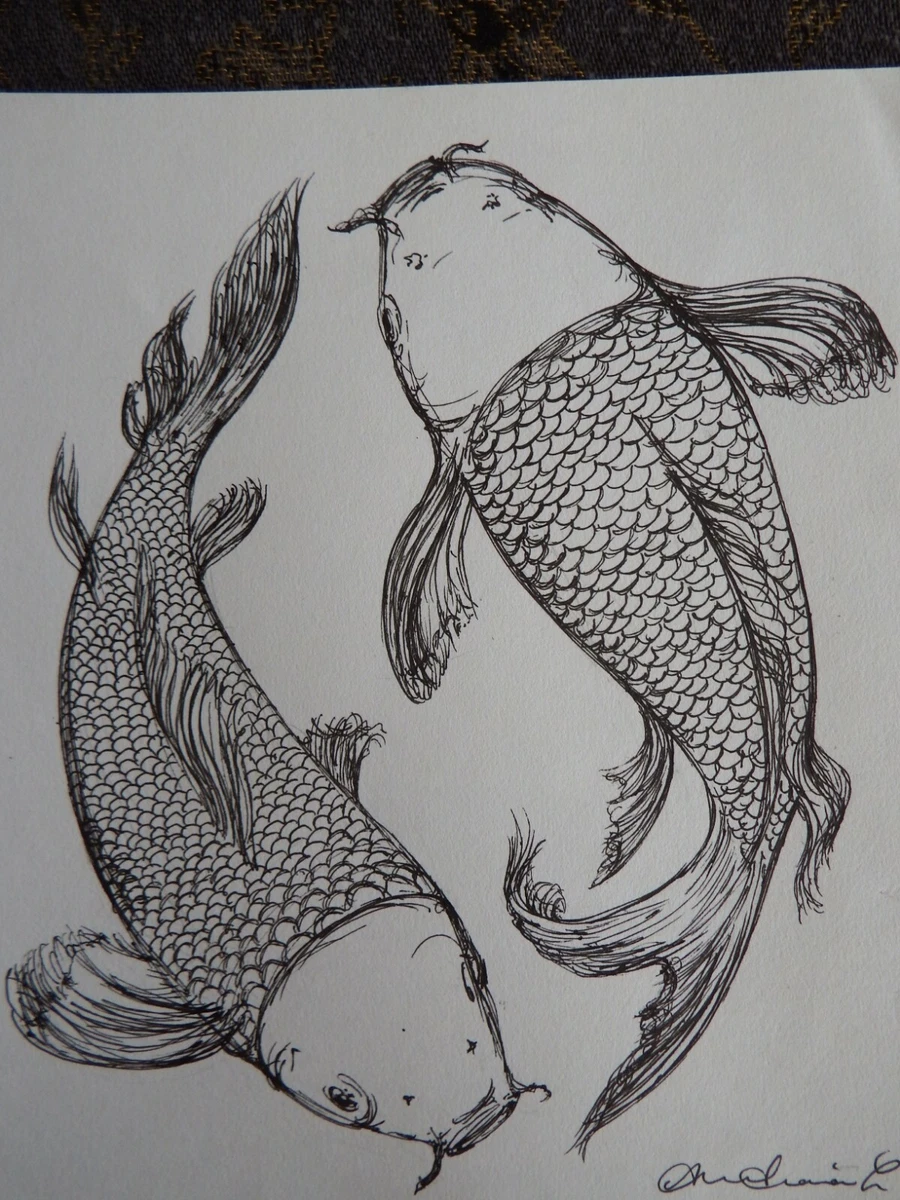 Simple Koi Fish Sketch