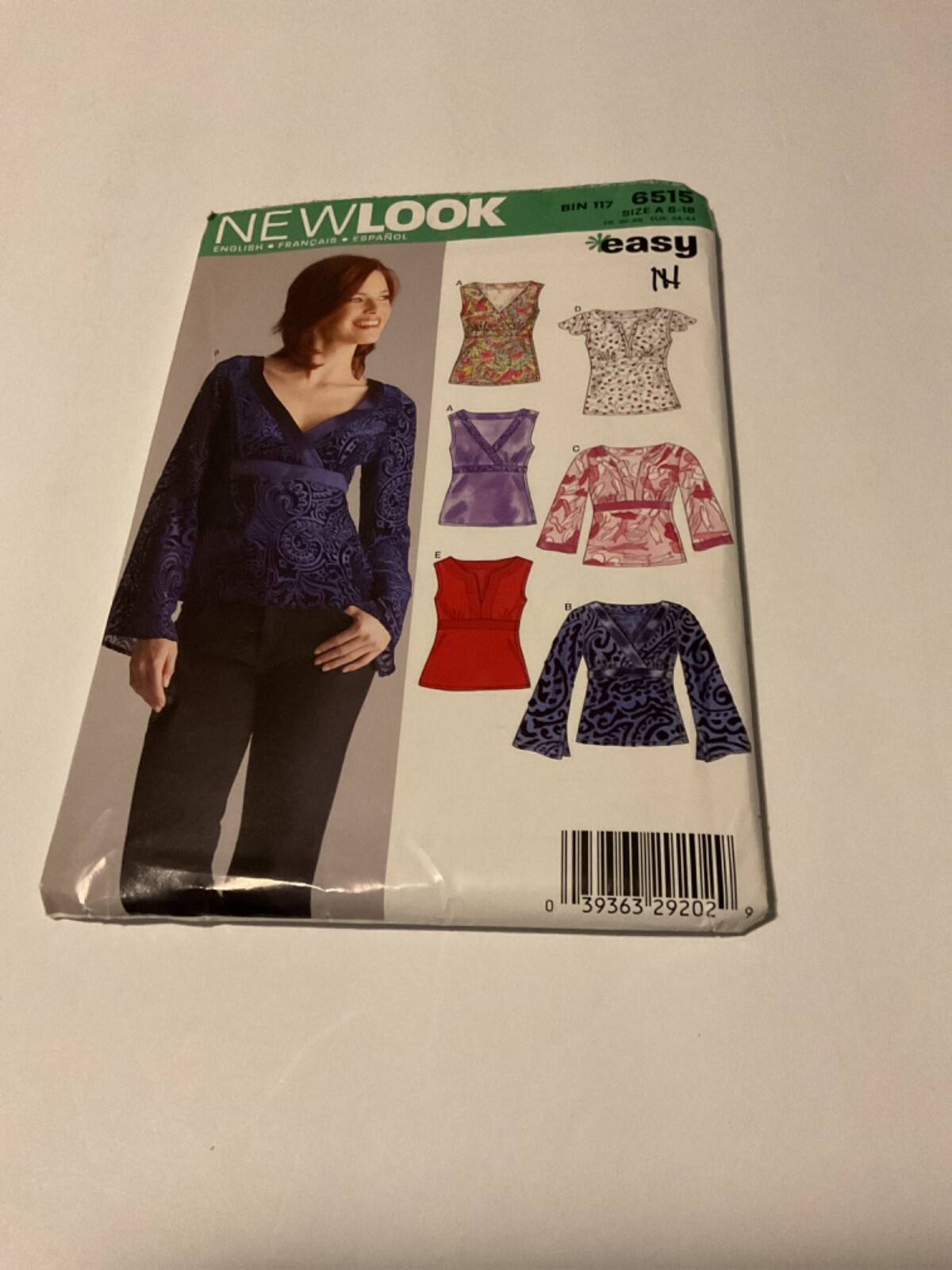 Simplicity Sewing Pattern 6515 Misses' Top Blouse in Size 8-18 for sale ...