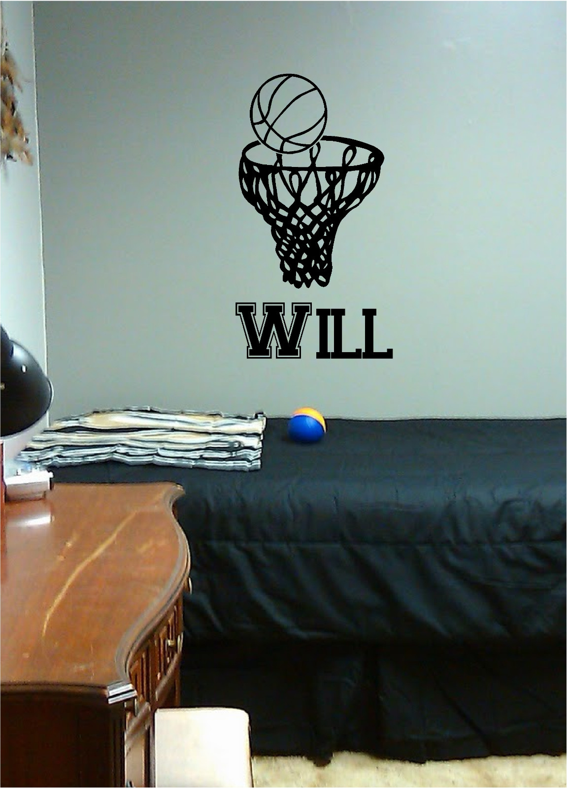 Basketball Goal & Name Sports Wall Sticker Vinyl Decal Stickers | eBay