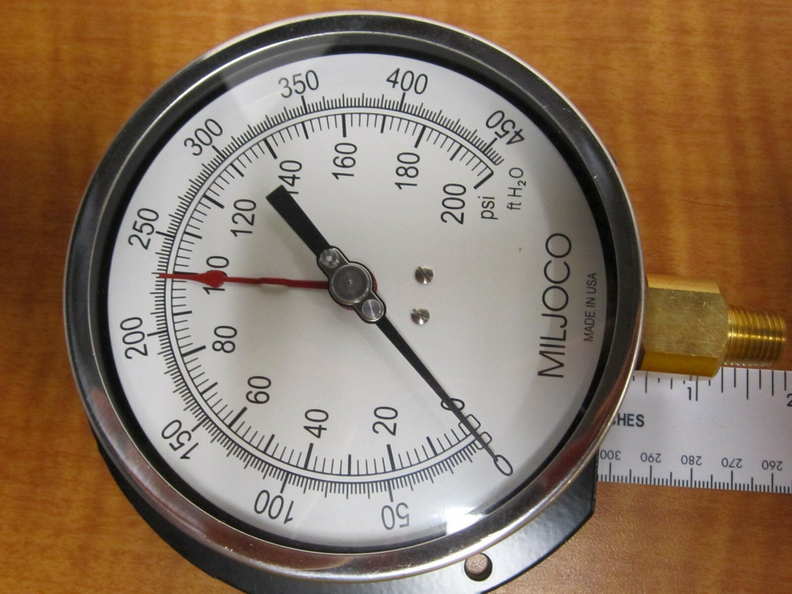 MILJOCO P4509LX07F-R Pressure Gauge, 0-200 psi, 0 to 460 ft, Connect Sz ...