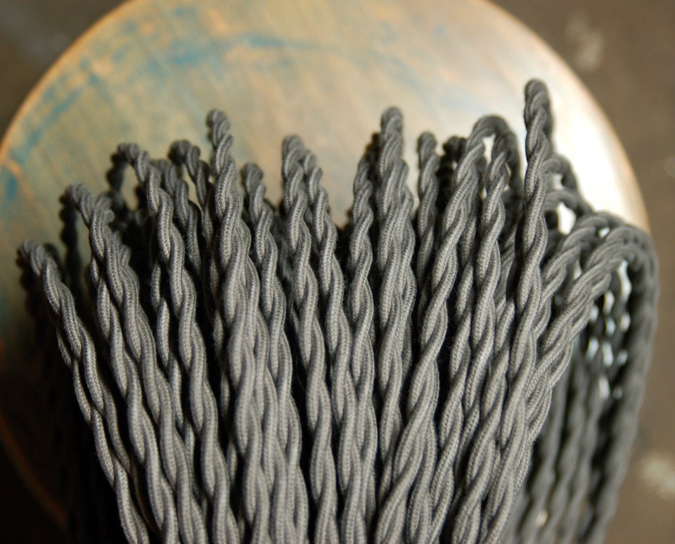 Cloth Covered 2-wire Twisted Pair Cord, Braided in USA, 22 Colors, Per ...