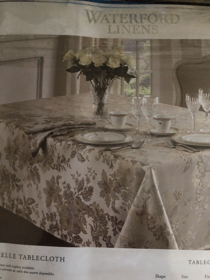 $90 MARCELLE WATERFORD LINENS TABLECLOTH Oblong 70”x126” For 10 To 12 ...
