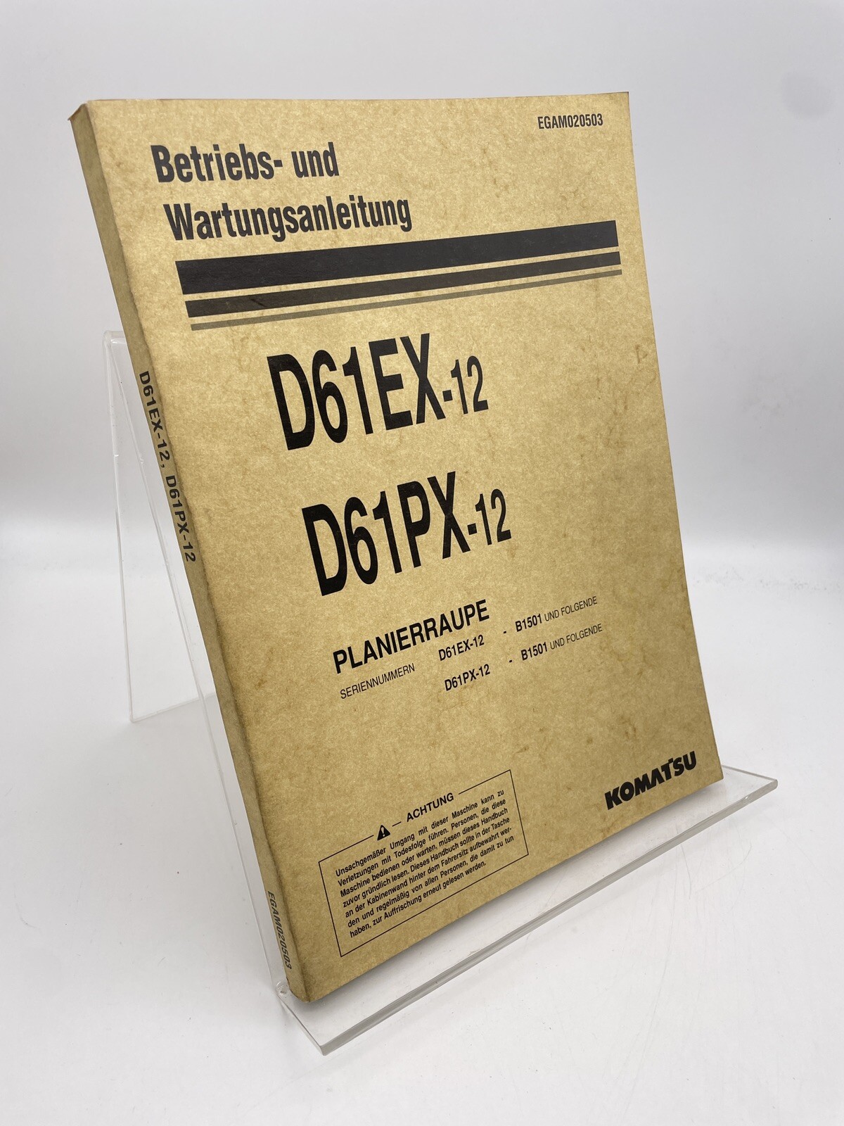 Komatsu /D61EX-12/D61PX-12/ Bulldozer/Operating Instructions ...