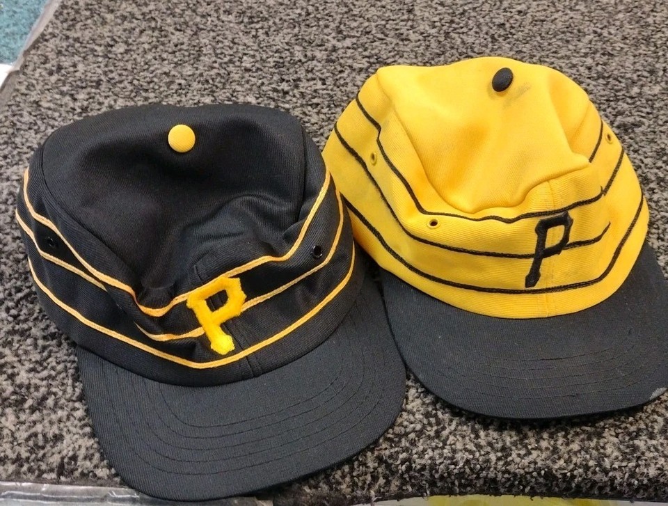 VTG 80s Sports Pittsburgh Pirates Snapback Hat MLB Pillbox Black Cap ...
