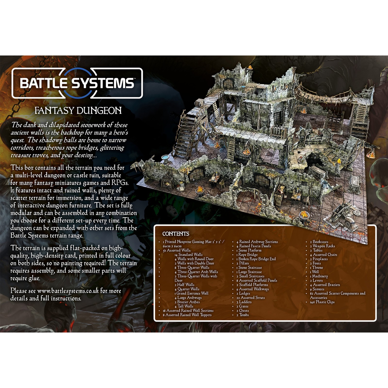 Fantasy Dungeon Terrain Core Set Battle Systems Scenery for Warhammer D ...