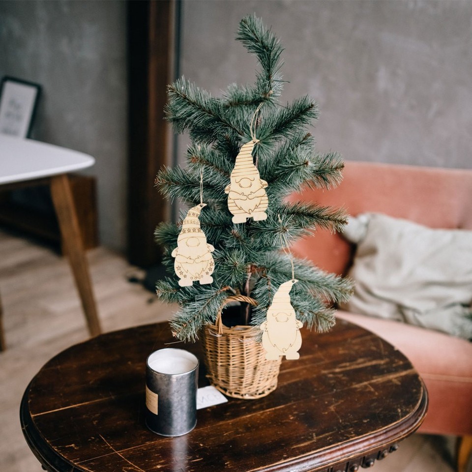 40 Pcs Blank Decorations DIY Crafts Gnome Unfinished Wood Cut Outs ...