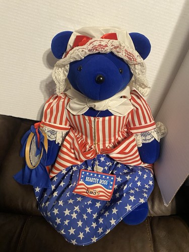 Vintage Beartsy Ross Very Important Bear 1990 North American US Flag ...