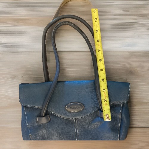 Tig & Co. Tignanello Teal Blue Genuine Leather Double Handle Small Bag ...