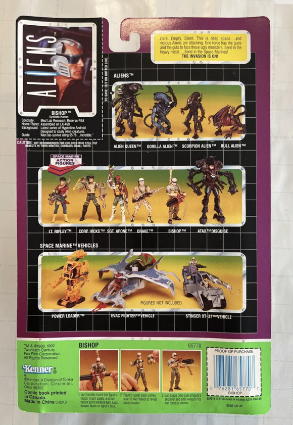 Aliens Bishop Android Figure Space Marine Vintage 1992 Kenner Sealed ...