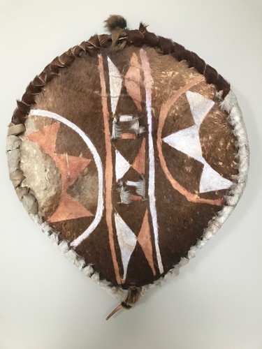 Vintage Large African Maasai Warrior Hand-Painted Hide Shield 27"x20 ...