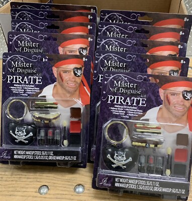 Lot of 10 PIRATE COSTUME ACCESSORY KITS - EARRING, EYEPATCH, TEETH ...