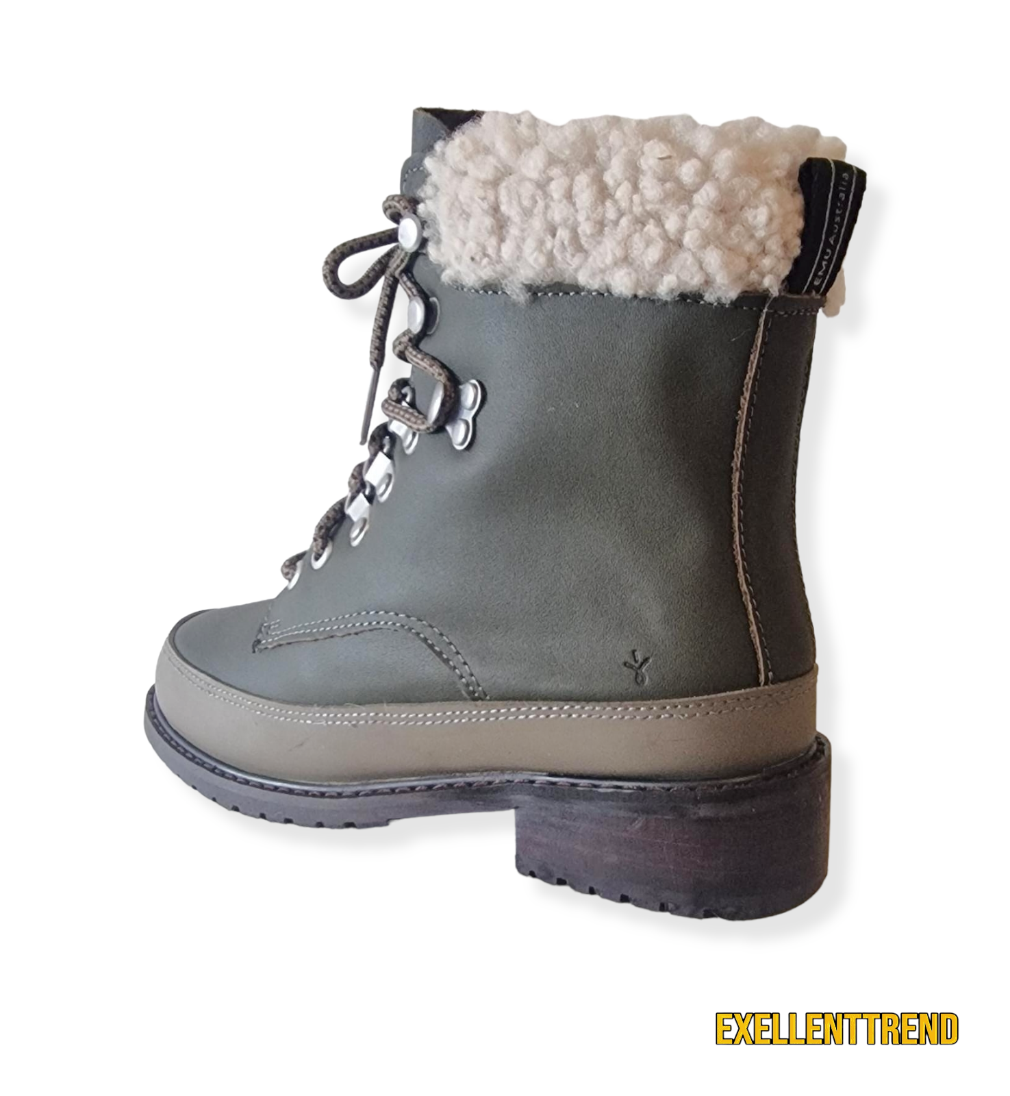 EMU Australia OKAB Leather DELUXE Ankle BOOTS Shoe Lace Up UNISEX ...