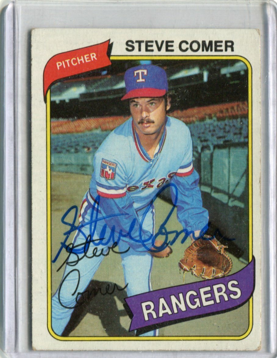 1980 Topps - STEVE COMER - Hand Signed Autograph Vintage Card - RANGERS ...