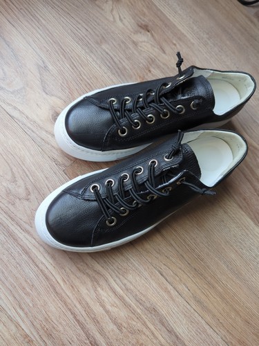 Paul Green Hadley Black Leather Sneakers Womens 7.5 | eBay