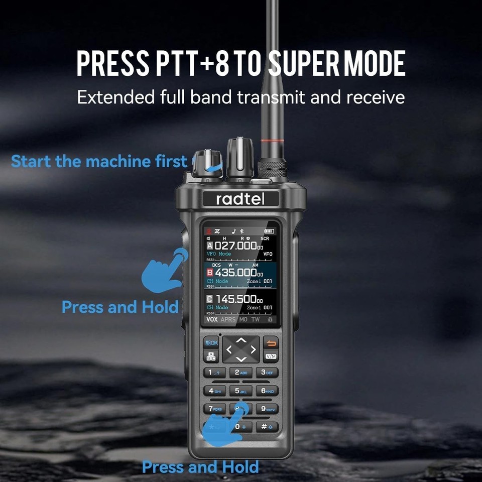 RT-950 PRO Ham Radio TX GPS/APRS, 10W Walkie Talkie Long Range Handheld ...