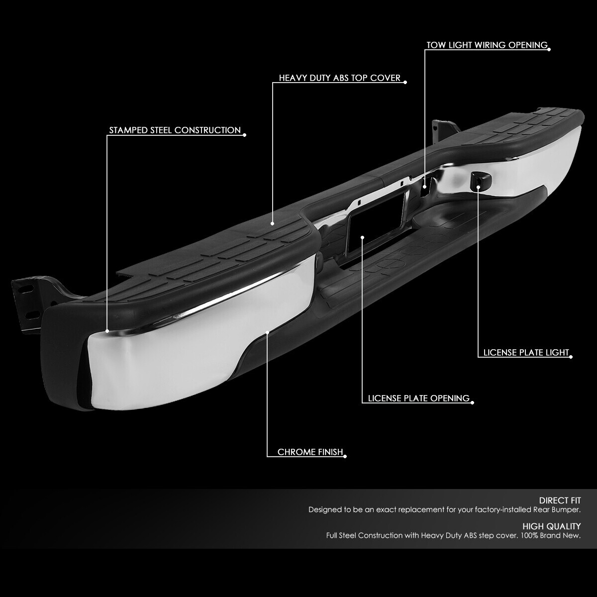 Fit 99-07 Chevy Silverado GMC Sierra 1500 2500 Steel Rear Step Bumper ...