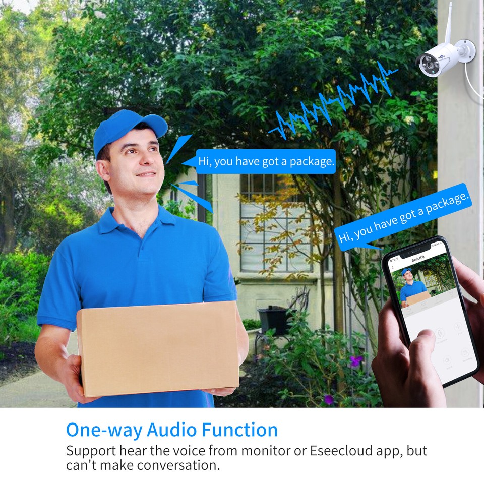 2K 3MP Outdoor WiFi Security Camera For Hiseeu Wireless Security Camera ...