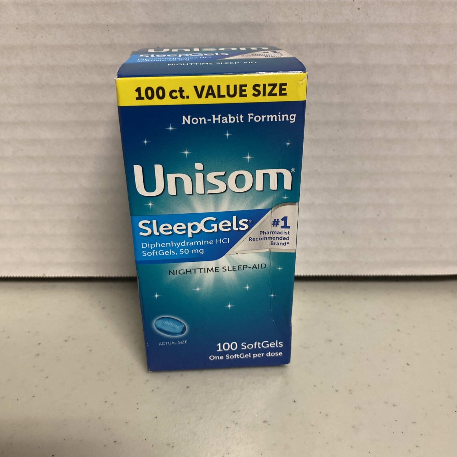 Unisom 50 mg Sleep Gels Nighttime Sleep-Aid - 100 Softgels EXP 10/2024 ...
