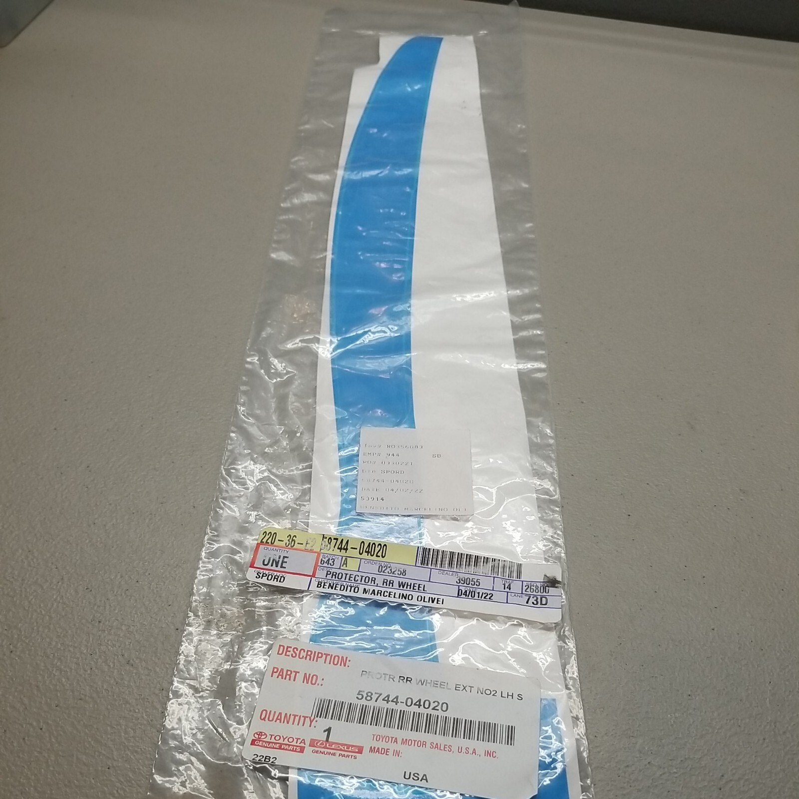 Genuine 2016-2020 Toyota Tacoma Side Panel Protector Left Bedside 58744 ...