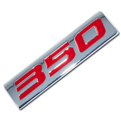 CHROME/RED METAL 350 ENGINE RACE MOTOR SWAP EMBLEM BADGE LM1 SMALL ...