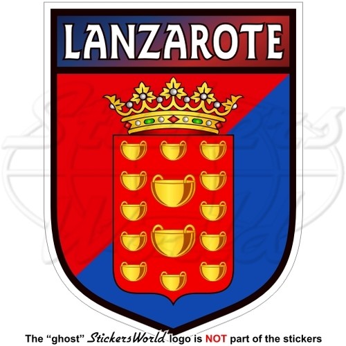 LANZAROTE Shield Canary Islands Spain, Islas Canarias Decal, Sticker 4 ...