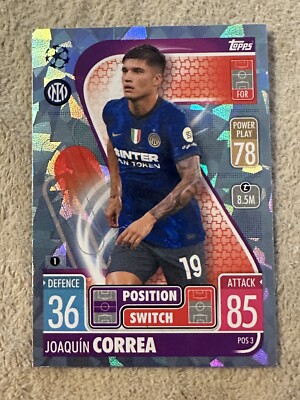 2021-22 Topps Match Attax Extra Joaquin Correa Position Switch Crystal ...