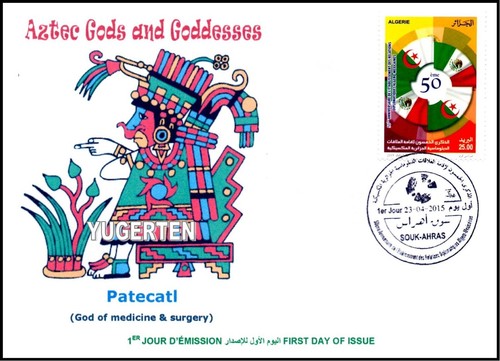 ALGERIA 2015 COVER. Aztec Gods - Patecatl. God of Medicine & Surgery ...