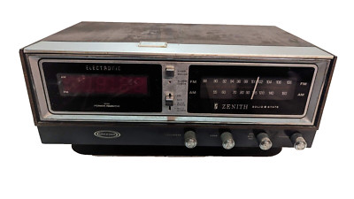 Zenith Alarm Clock Radio H472W Touch'n Snooze AM FM Circle of Sound LED ...