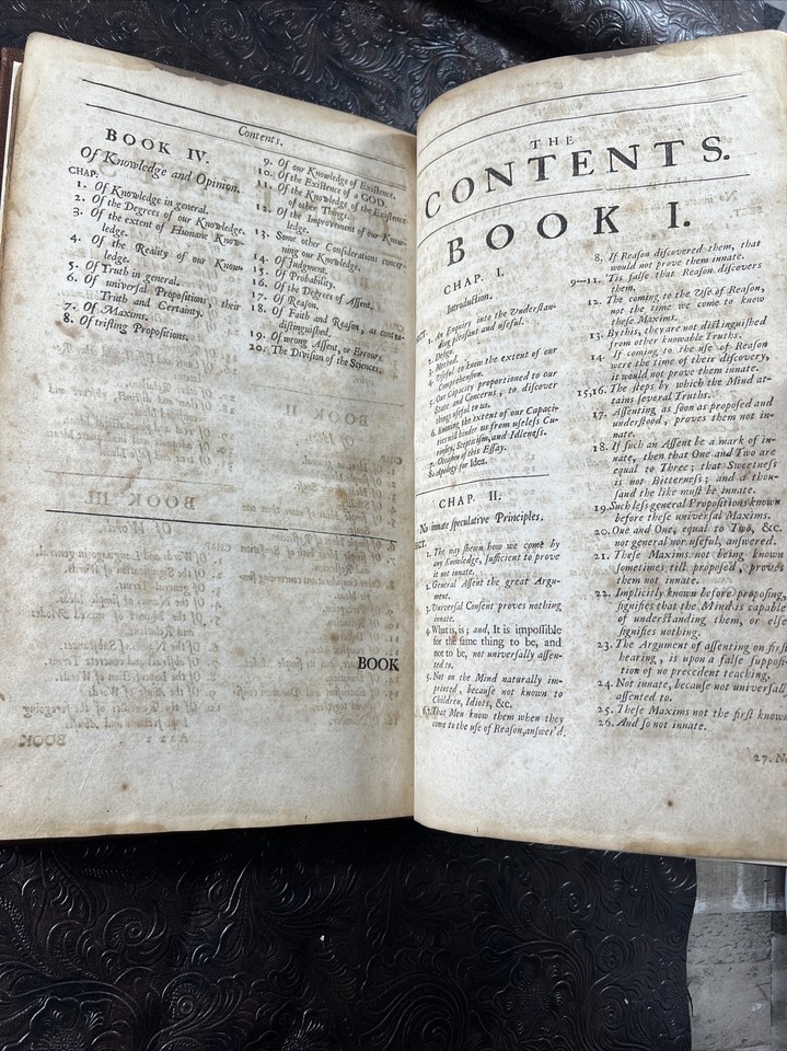 1690 "An Essay Concerning Humane Understanding" John Locke, 1st/1st ...