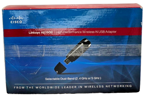Cisco Linksys AE1000 High Performance Wireless-N USB Adapter Dual Band ...
