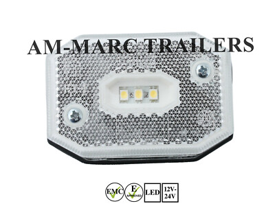 White Led Side Front Marker Light Lamp Truck Lorry Trailer Caravan 12V ...