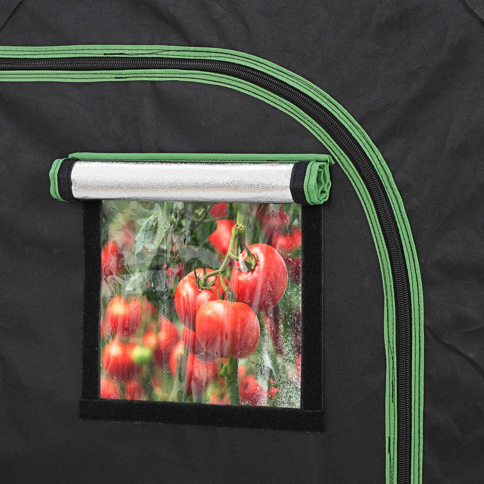 Hydroponic Grow Tent with Observation Window and Floor Tray for Plant ...