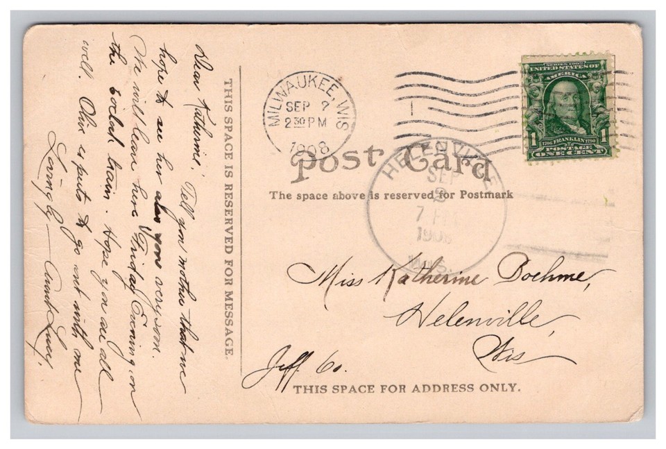 Postcard: WI 1908 Countess Heine, Washington Park, Milwaukee, Wisconsin ...