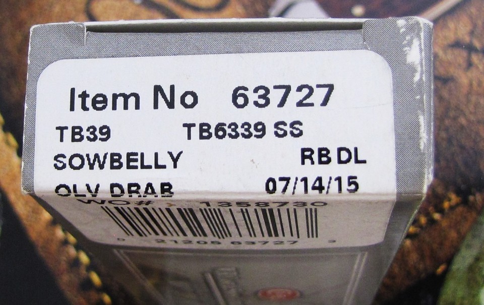 Case XX Sowbelly Knife 2015 Olive Green Synthetic Bose Design Good Snap ...