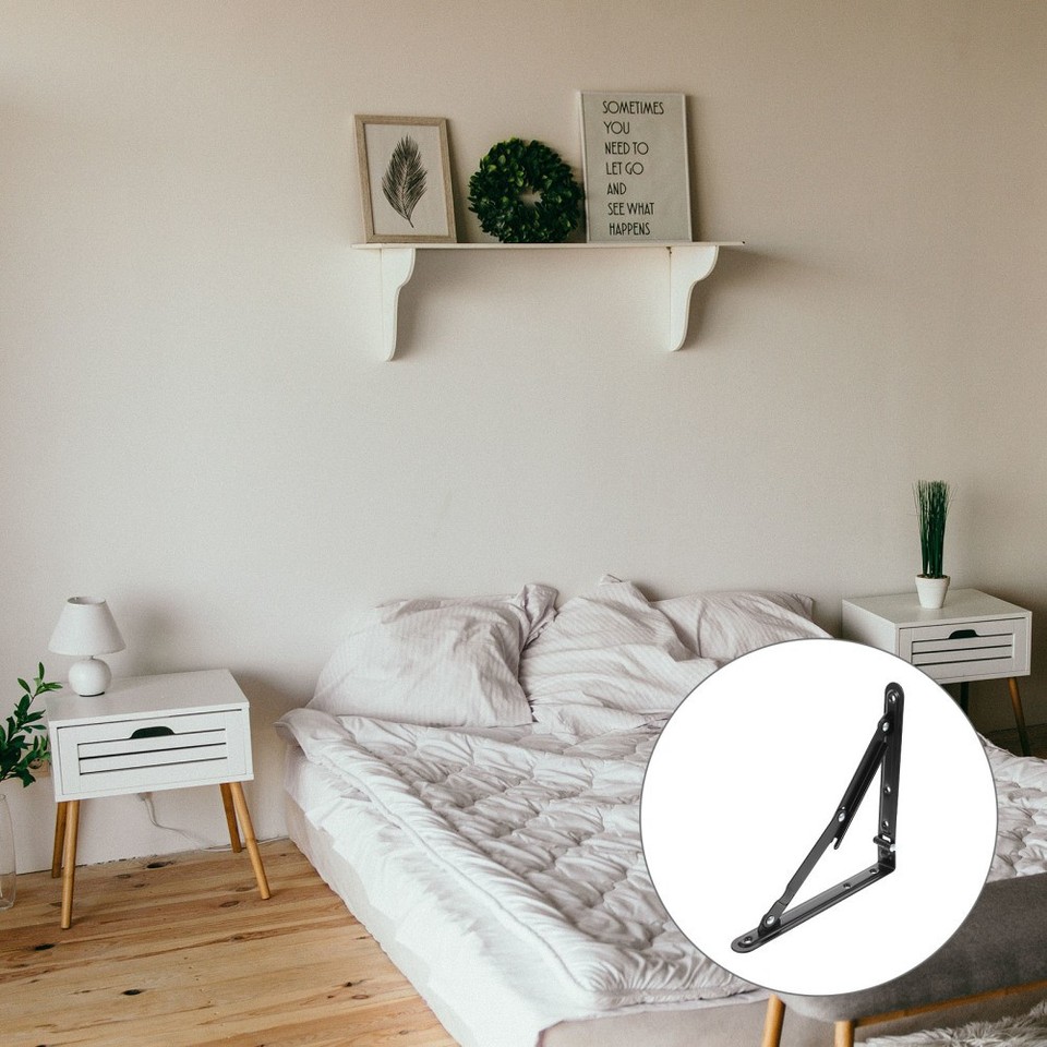 2 Pcs Desk Bracket Wall Brackets for Shelving Adjustable Folding | eBay ...