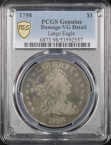 1798 Large Eagle Draped Bust Dollar PCGS VG Details Damaged (Dents ...
