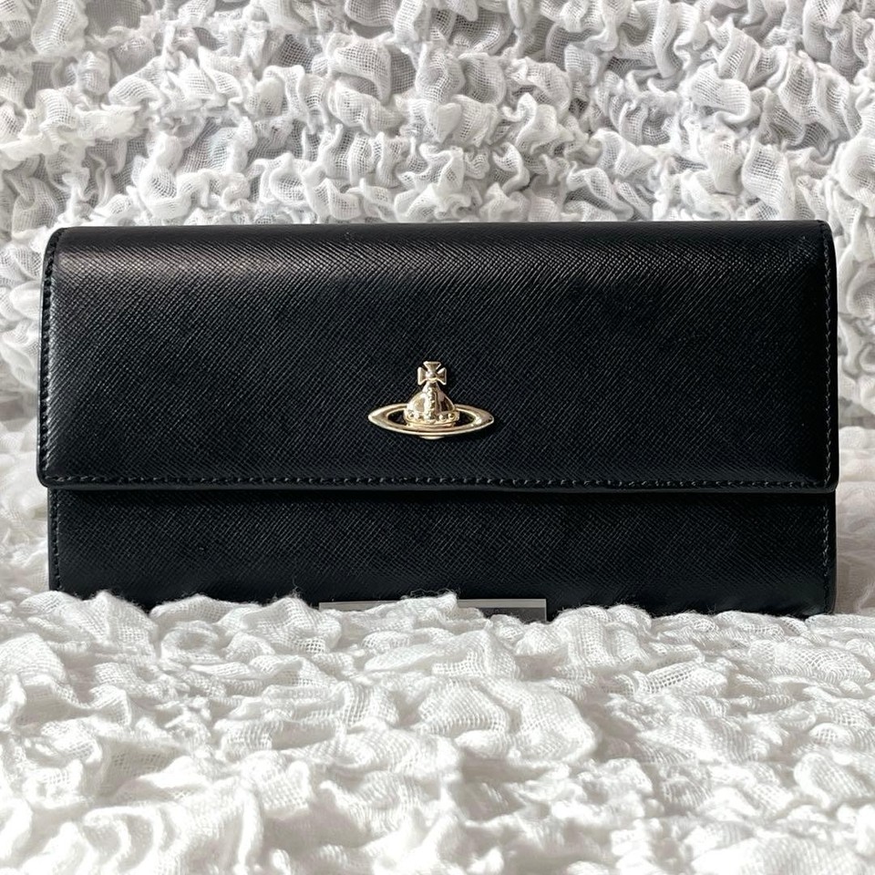 Good condition Vivienne Westwood long wallet black black genuine ...