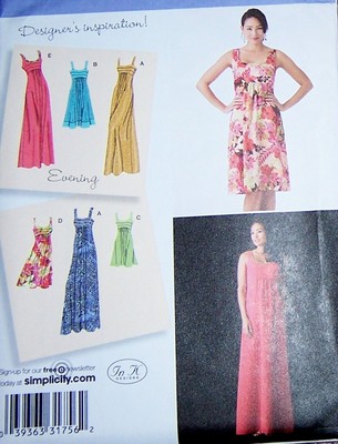 Day - Evening DRESS PATTERN short long sundress 14-22 wedding gown ...