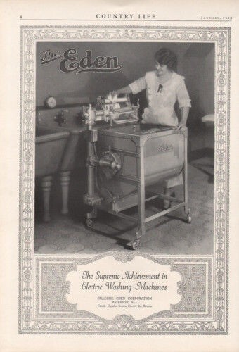 1923 EDEN ELECTRIC WRINGER WASHING MACHINE PATERSONHOME DECOR LAUNDRY ...
